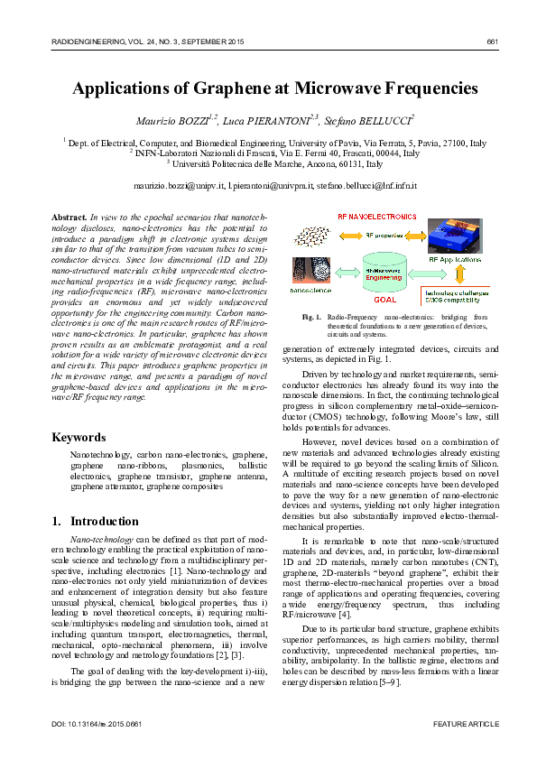 (PDF) Applications of Graphene at Microwave Frequencies