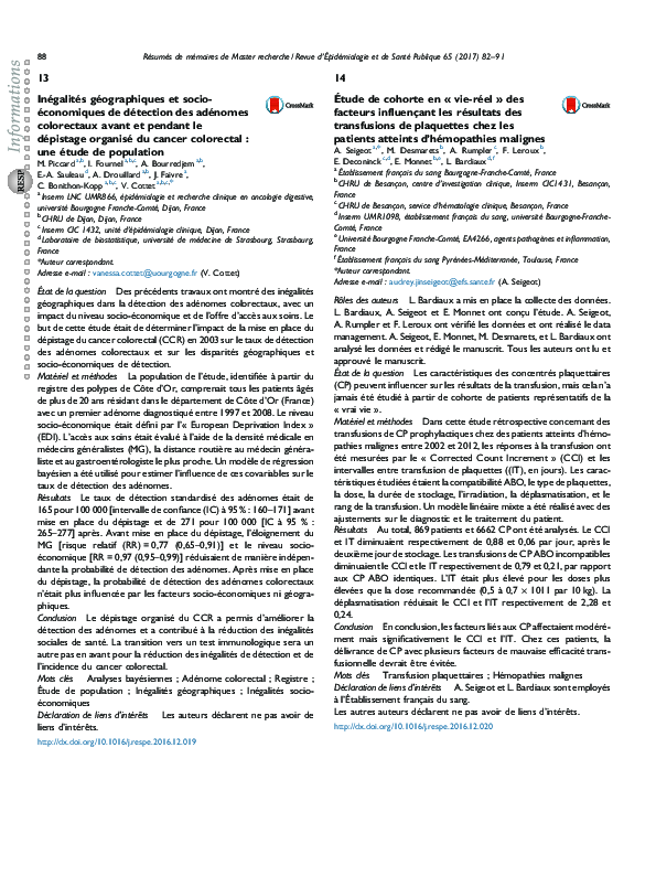 (PDF) Étude De Cohorte en « vie-Réel » Des Facteurs Influençant Les ...