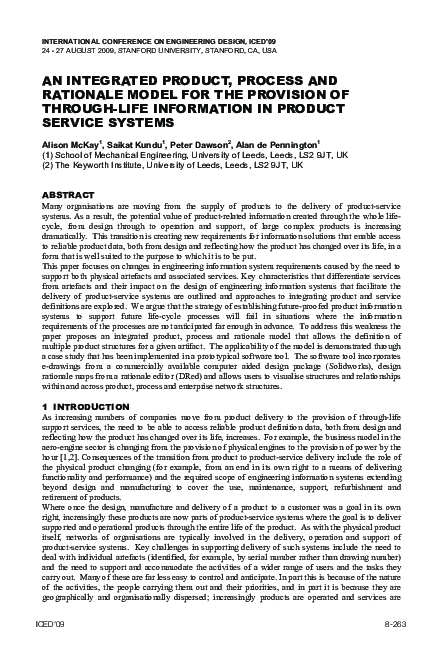 (PDF) An Integrated Product, Process and Rationale Model for the ...