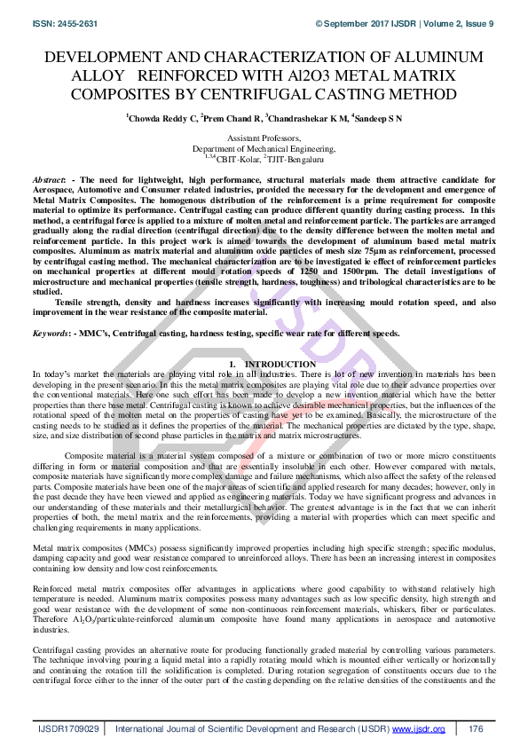 (PDF) DEVELOPMENT AND CHARACTERIZATION OF ALUMINUM ALLOY REINFORCED ...