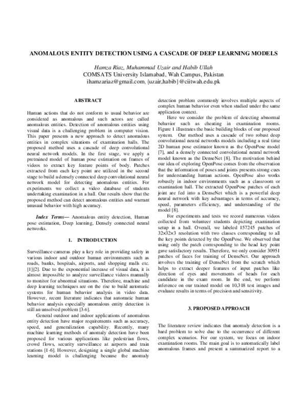 Pdf Anomalous Entities Detection Using A Cascade Of Deep Learning Models
