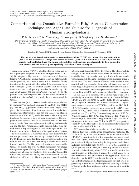 (PDF) Comparison of the Quantitative Formalin Ethyl Acetate ...