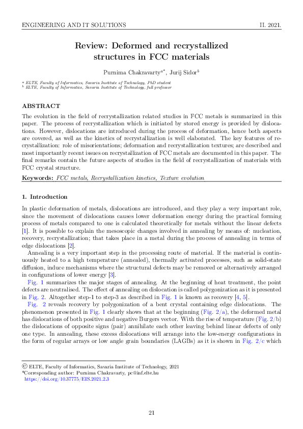 (PDF) Review: Deformed and recrystallized structures in FCC materials