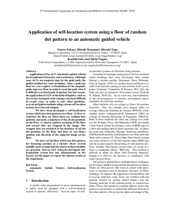 (PDF) Application of Self-Location System Using a Floor of Random Dot ...