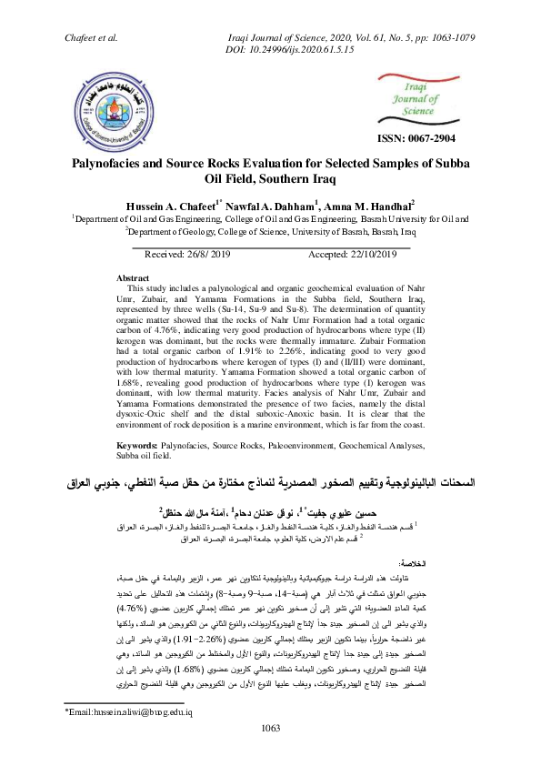 (PDF) Palynofacies and Source Rocks Evaluation for Selected Samples of ...