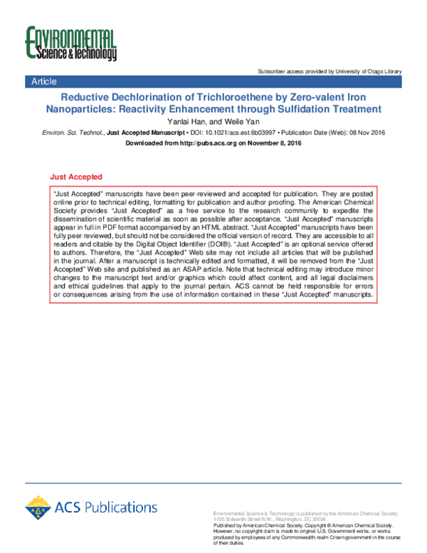 (PDF) Reductive dechlorination of trichloroethene DNAPL source zones ...
