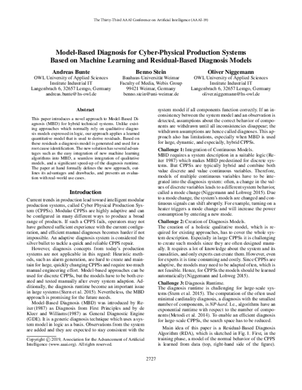(PDF) Model-Based Diagnosis for Cyber-Physical Production Systems Based on Machine Learning and ...