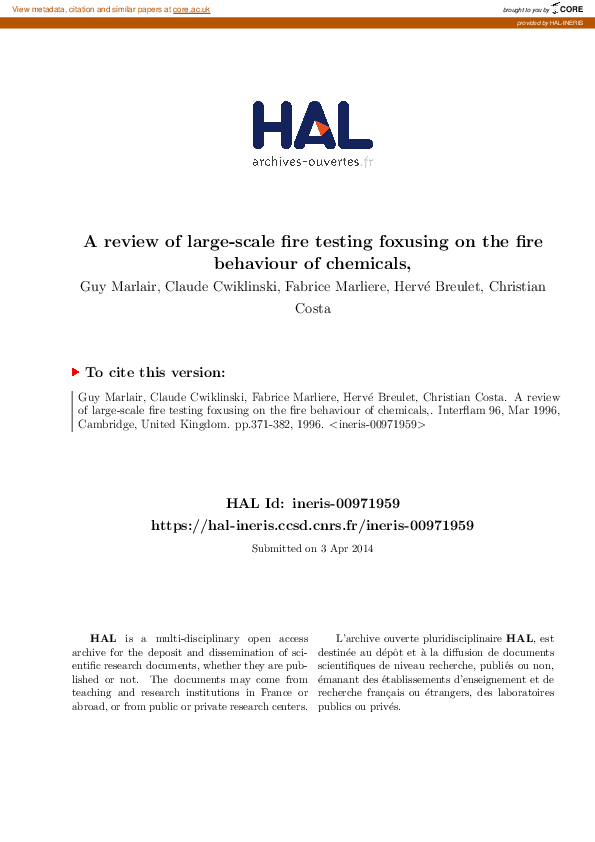 (PDF) A review of large-scale fire testing foxusing on the fire ...