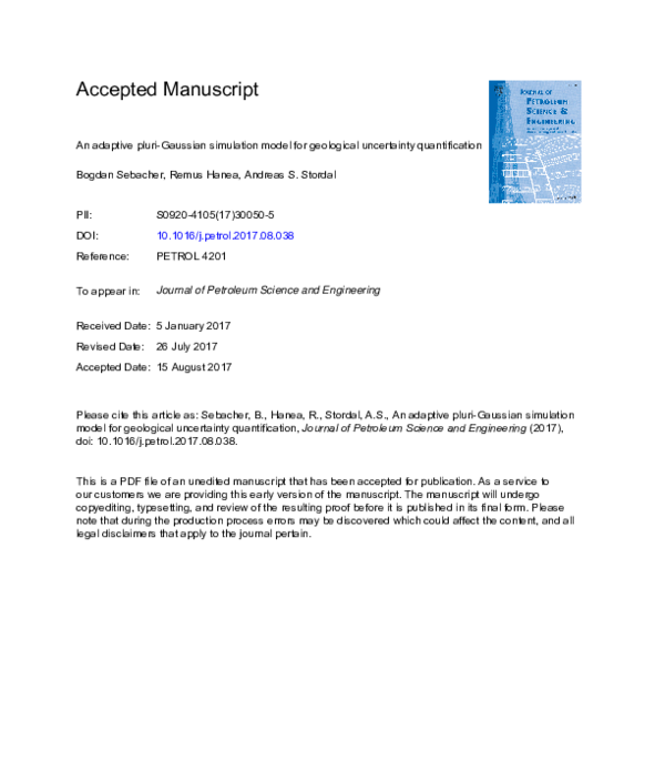 (PDF) An adaptive pluri-Gaussian simulation model for geological ...