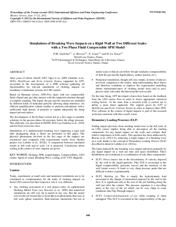 Pdf Simulations Of Breaking Wave Impacts On A Rigid Wall At Two Different Scales With A Two