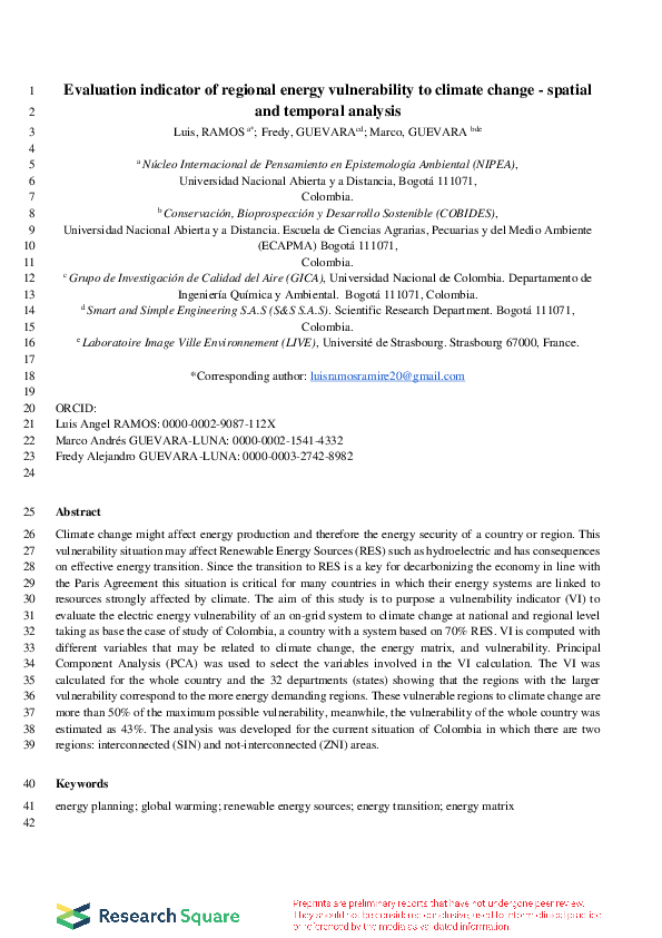 (PDF) Evaluation Indicator of Regional Energy Vulnerability to Climate Change - Spatial and ...