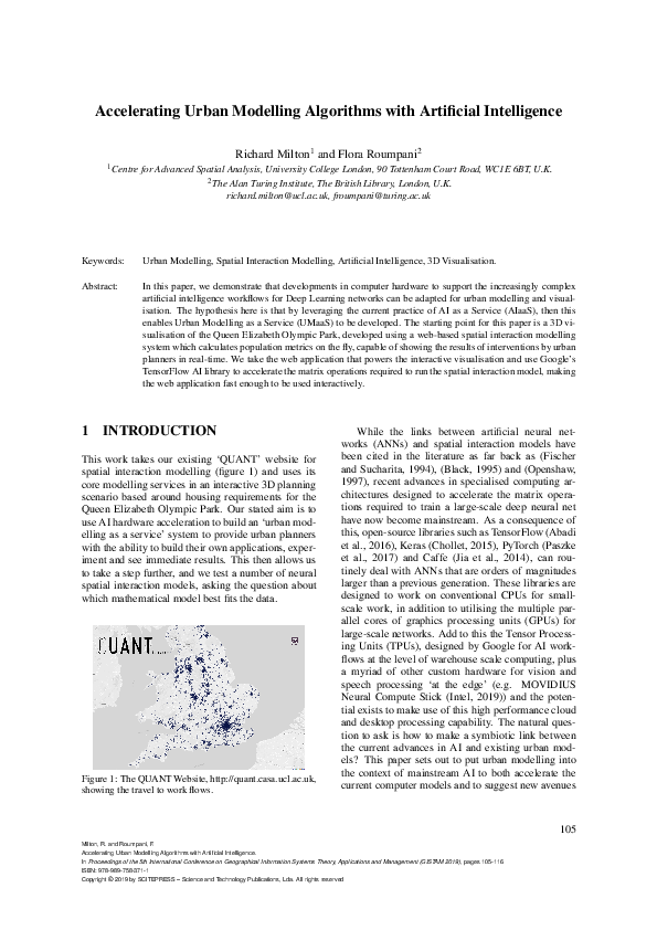 Pdf Accelerating Urban Modelling Algorithms With Artificial Intelligence