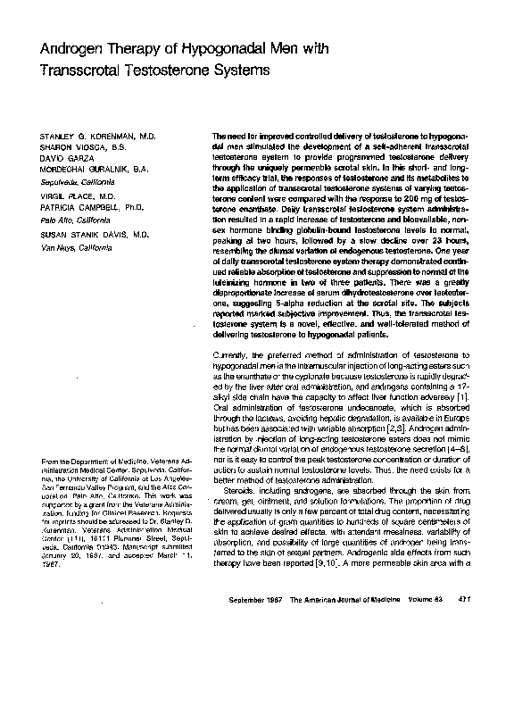 (PDF) Androgen therapy of hypogonadal men with transscrotal ...