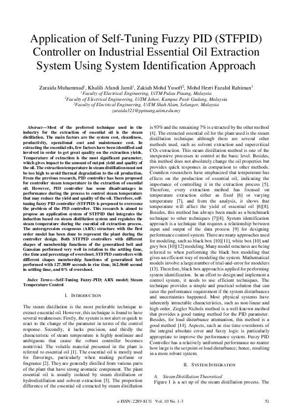 (PDF) Application of Self-Tuning Fuzzy PID (STFPID) Controller on Industrial Essential Oil ...