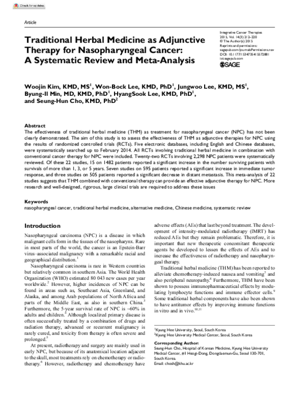(PDF) Traditional Herbal Medicine as Adjunctive Therapy for ...