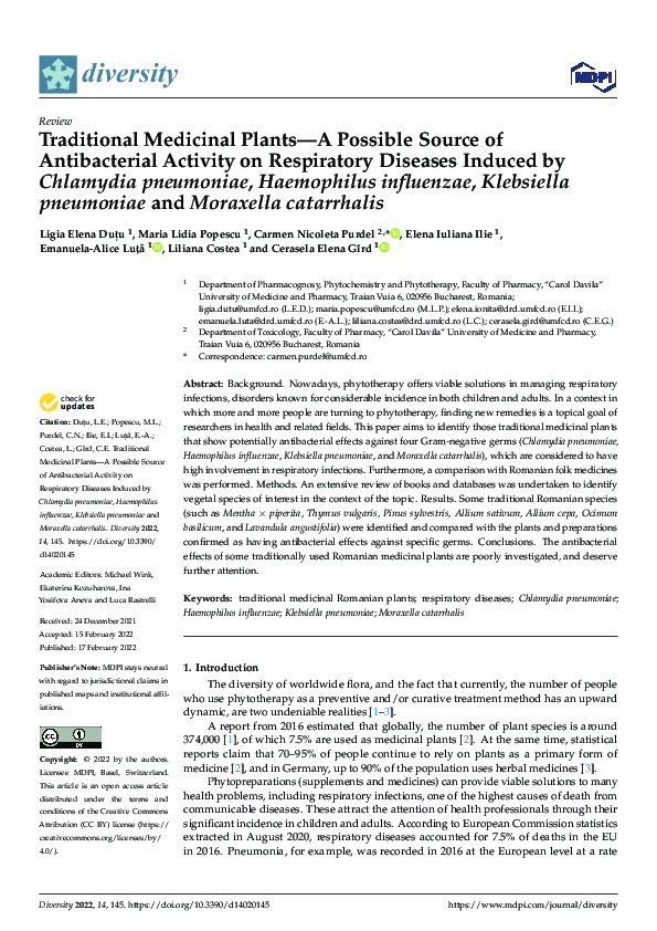 (PDF) Traditional Medicinal Plants—A Possible Source of Antibacterial ...