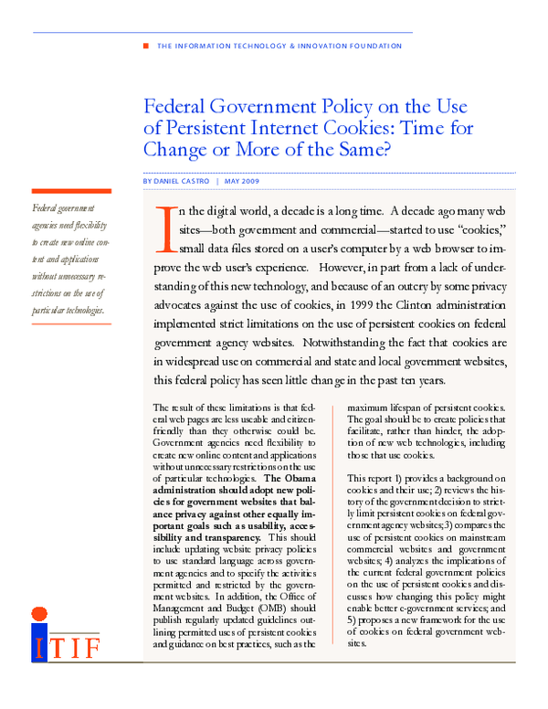 (PDF) Federal Government Policy on the Use of Persistent Internet ...