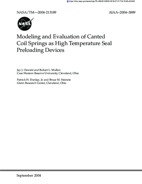 (PDF) Modeling and Evaluation of Canted Coil Springs as High ...