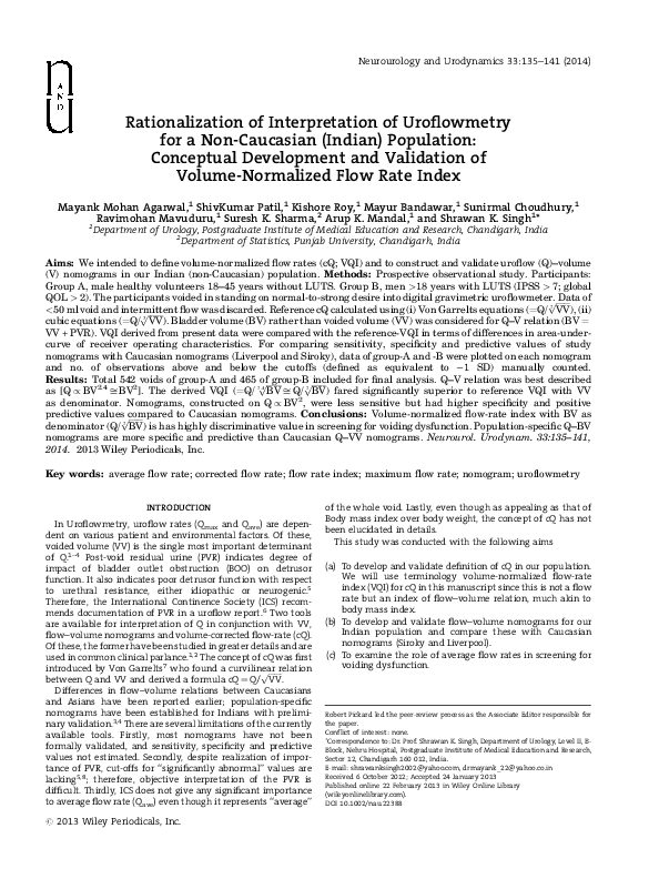 (PDF) Rationalization of interpretation of uroflowmetry for a non ...
