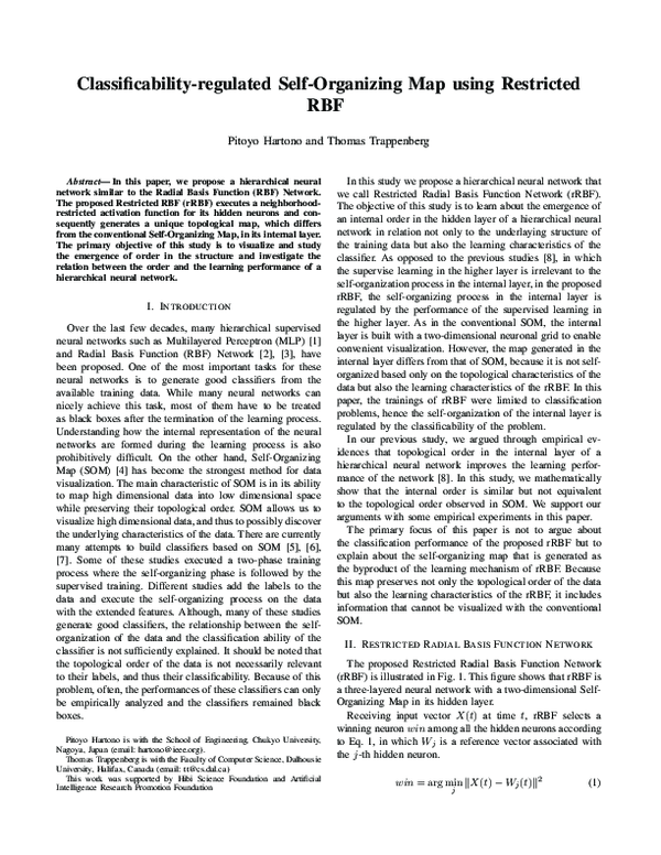 (PDF) Hierarchical Self-Organizing Map with rRBF