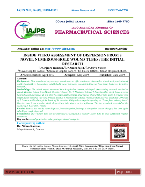 (PDF) Inside Vitro Assessment of Dispersion from 2 Novel Numerous-Hole ...
