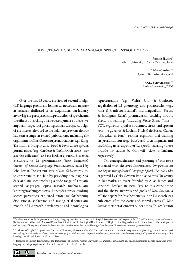 (PDF) Investigating Second Language Speech: Introduction | Rosane Silveira - Academia.edu