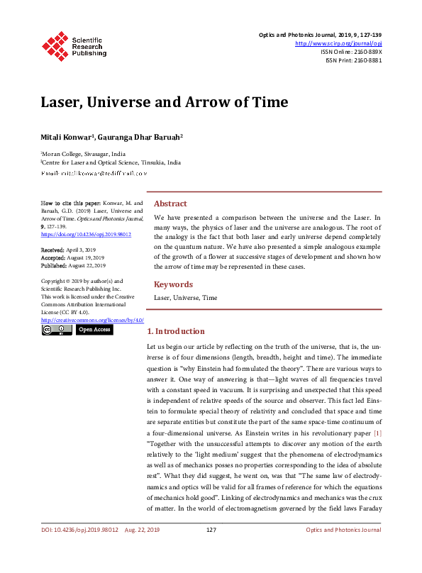 (PDF) Laser, Universe and Arrow of Time