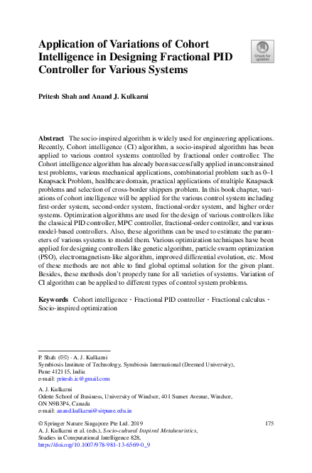 (PDF) Application of Variations of Cohort Intelligence in Designing ...