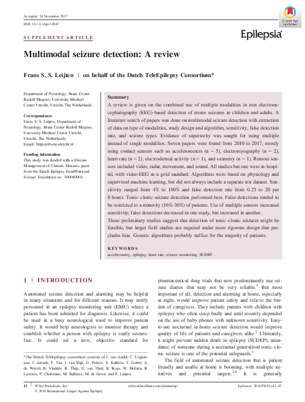 (PDF) Multimodal seizure detection: A review