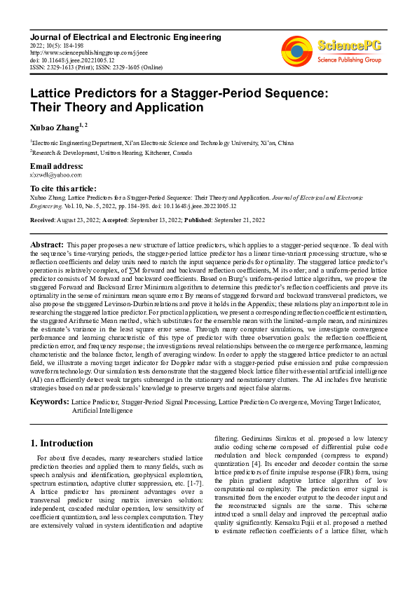 (PDF) Lattice Predictors for a Stagger-Period Sequence: Their Theory ...