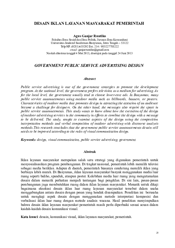 (PDF) Desain Iklan Layanan Masyarakat Pemerintah