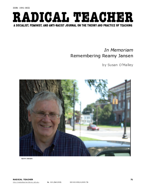 (PDF) Remembering Reamy Jansen