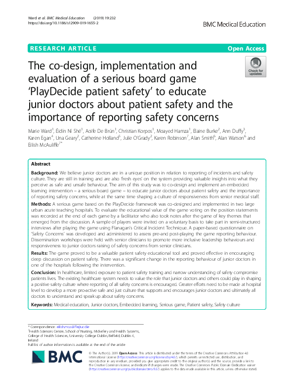 (PDF) The co-design, implementation and evaluation of a serious board ...