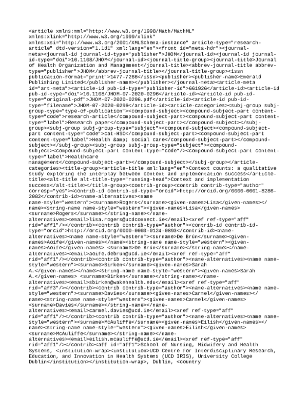 Context counts: a qualitative study exploring the interplay between context and implementation ...