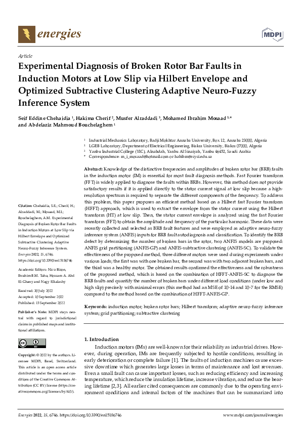 Pdf Experimental Diagnosis Of Broken Rotor Bar Faults In Induction Motors At Low Slip Via
