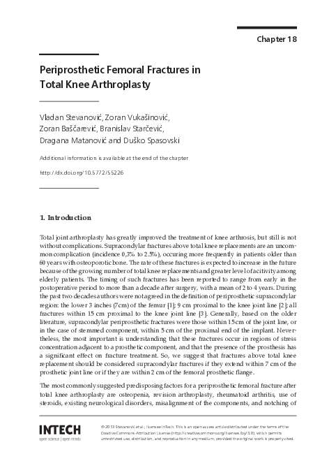 (PDF) Periprosthetic Femoral Fractures in Total Knee Arthroplasty