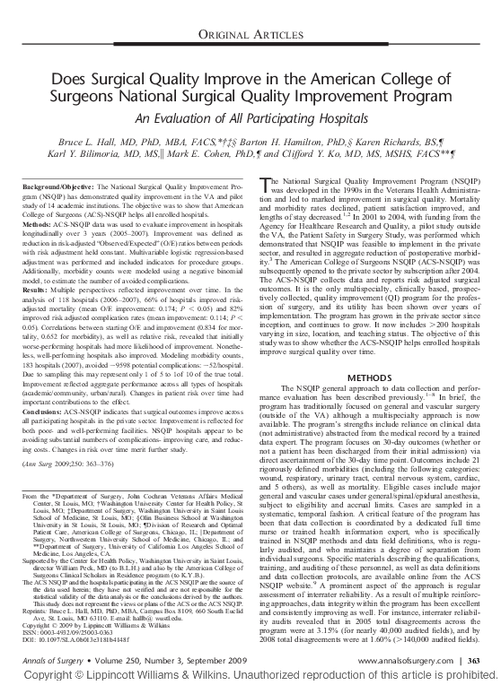 (PDF) Does Surgical Quality Improve in the American College of Surgeons ...