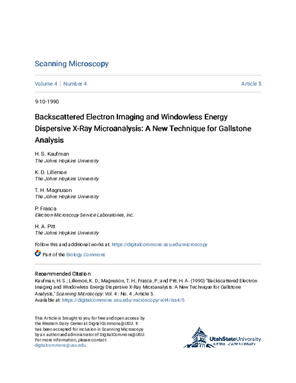 (PDF) Backscattered electron imaging and windowless energy dispersive x ...
