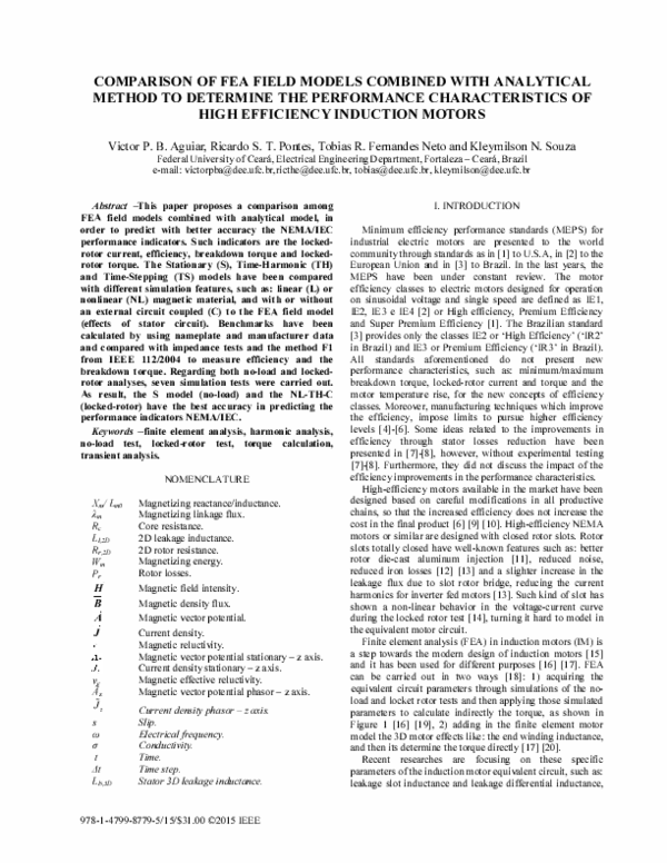 (PDF) Comparison of FEA field models combined with analytical method to determine the ...