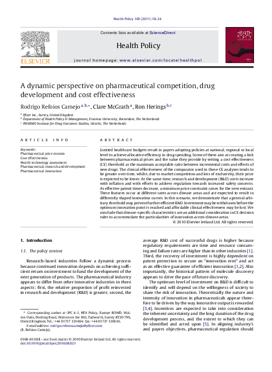 (PDF) A dynamic perspective on pharmaceutical competition, drug ...