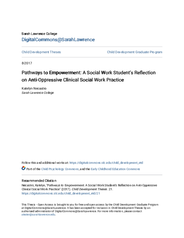(PDF) Pathways to Empowerment: A Social Work Student’s Reflection on ...