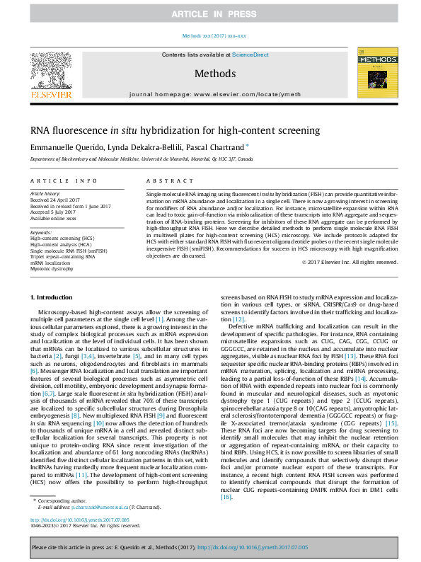 (PDF) RNA fluorescence in situ hybridization for high-content screening