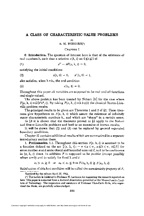 (PDF) A class of characteristic-value problems