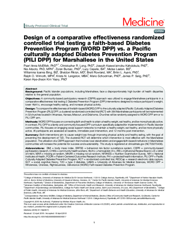 Pdf Design Of A Comparative Effectiveness Randomized Controlled Trial