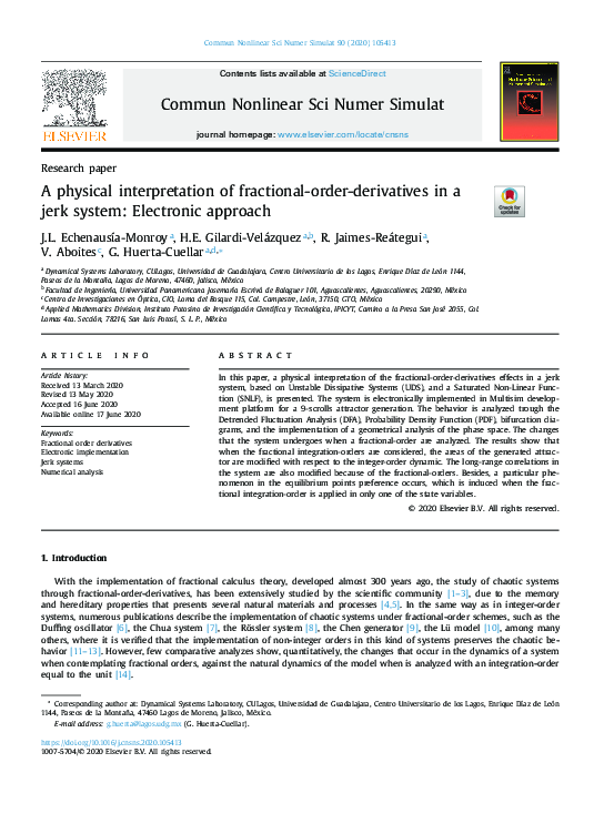 (PDF) A physical interpretation of fractional-order-derivatives in a jerk system: Electronic ...