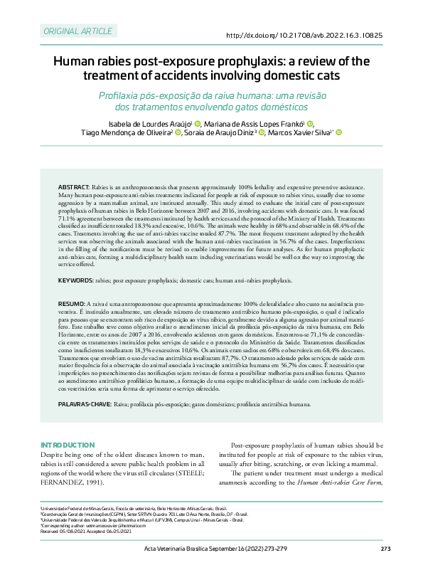 (PDF) Human rabies post-exposure prophylaxis: a review of the treatment ...