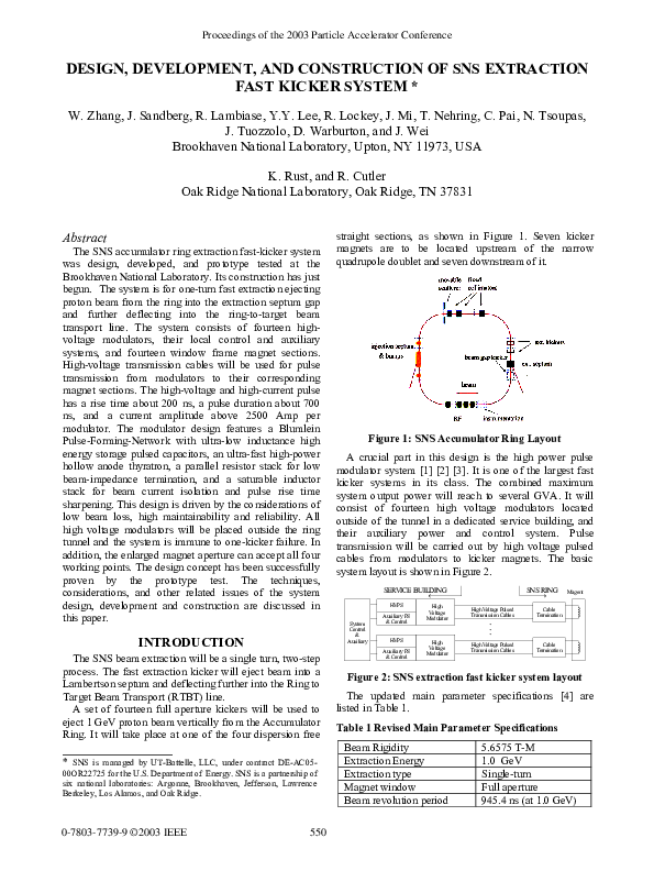 (PDF) Design, development, and construction of SNS extraction fast kicker system