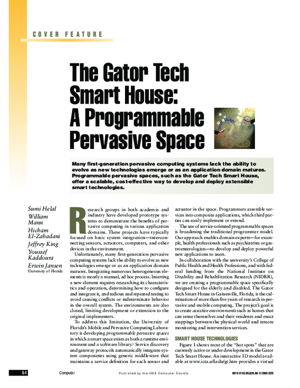 (PDF) The Gator Tech Smart House: a programmable pervasive space