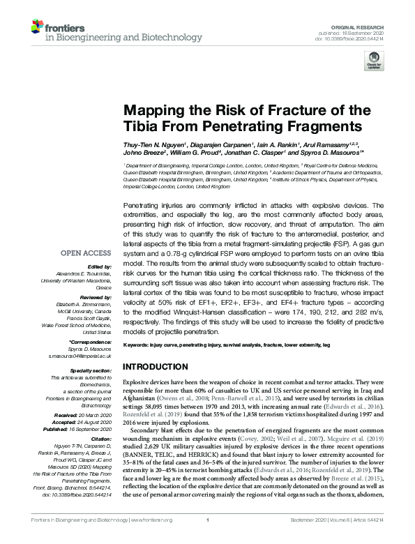 (PDF) Mapping the Risk of Fracture of the Tibia From Penetrating Fragments