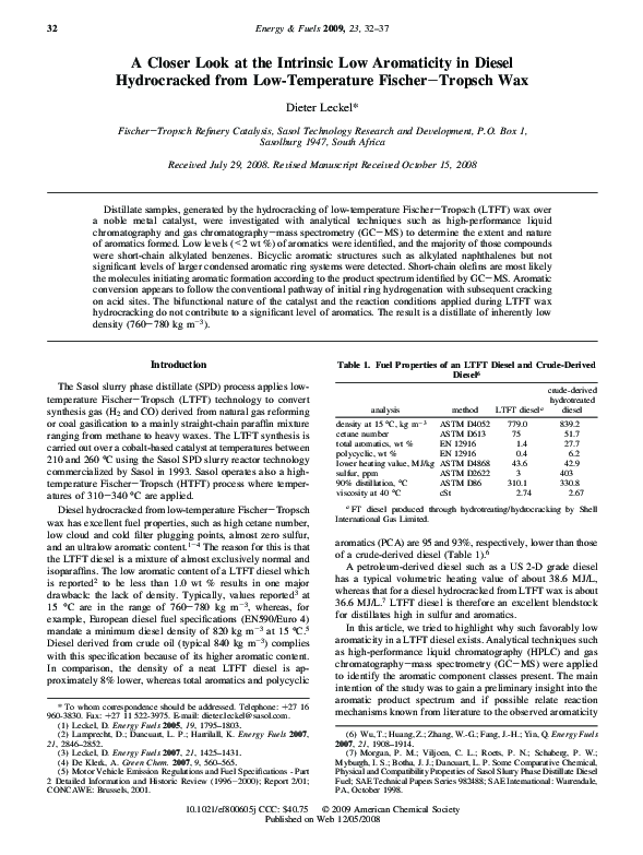 (PDF) A Closer Look at the Intrinsic Low Aromaticity in Diesel ...
